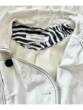 Jackets & Coats | New Laundry By Design Ivory Offwhite Trench Coat Rain ...